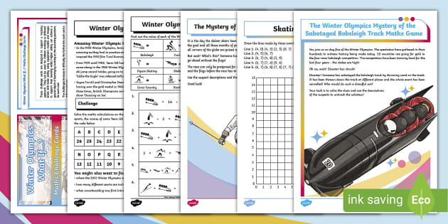 LKS2 Winter Olympics Maths Activity Pack (teacher made)