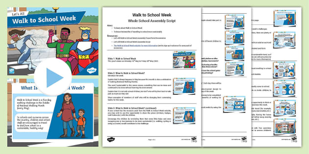 Let’s All Walk to School Week Assembly Pack | Twinkl
