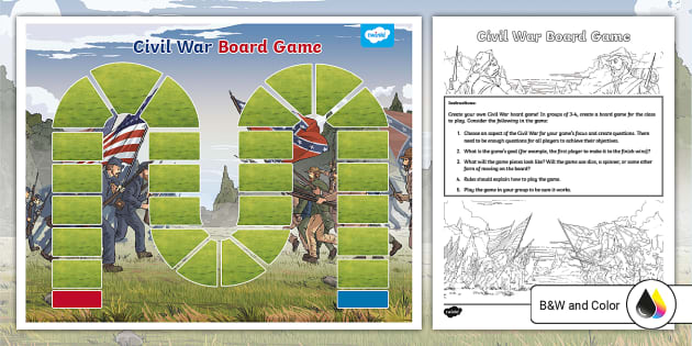 Eighth Grade Civil War Board Game Activity - Twinkl