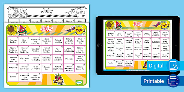 July Events To Celebrate Calendar and Activities - Twinkl