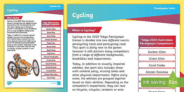 Paralympics Cycling Display Poster (teacher made) - Twinkl