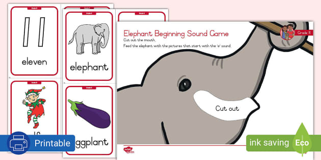 Gr. R Phonics Printable Game: E Sound (teacher made)