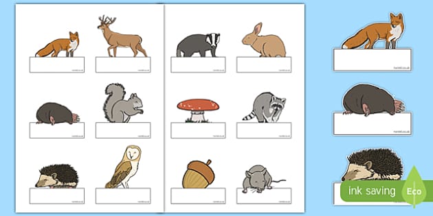 Woodland Creatures Self-Registration Labels