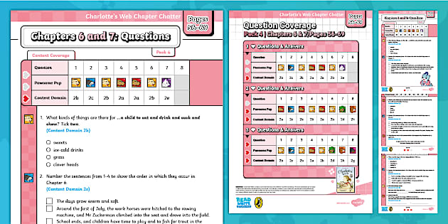 FREE! - LKS2 Charlotte's Web Chapter Chatter Comprehension Pack 4