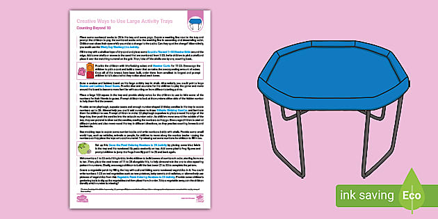 Kindergarten Ways to Use Large Activity Trays: Counting Beyond 10