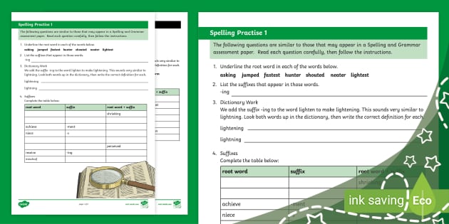 Spelling Practise 1 (Ages 9 - 11) (teacher made) - Twinkl