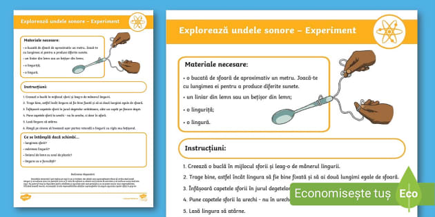 Explorează undele sonore – Experiment (teacher made)