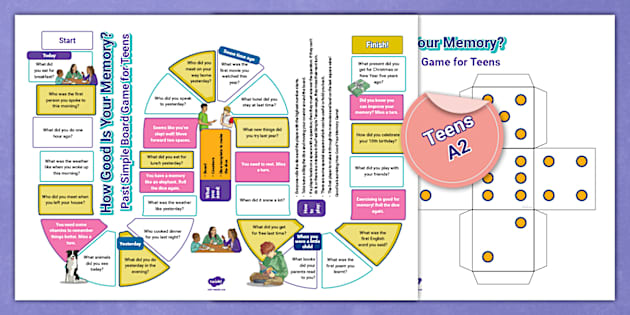 ESL Simple Past Board Game for Teens (teacher made) - Twinkl