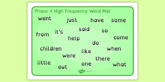 Phase 4 High Frequency Word Mat Dyslexia - Twinkl