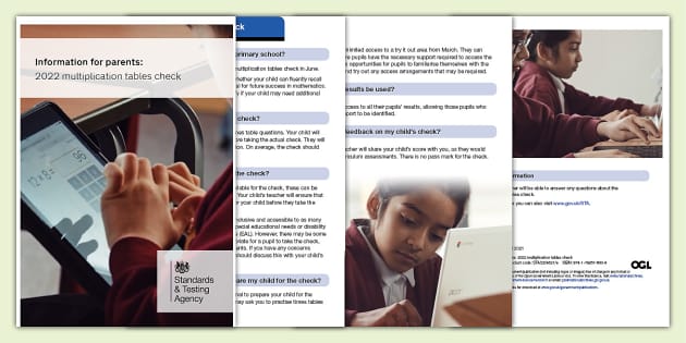 FREE! - Multiplication Tables Check: Information for Parents