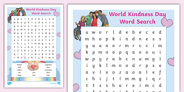World Kindness Day Word Search (teacher made) - Twinkl