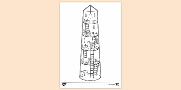 Plan of a Round Tower Colouring | Colouring Sheets - Twinkl