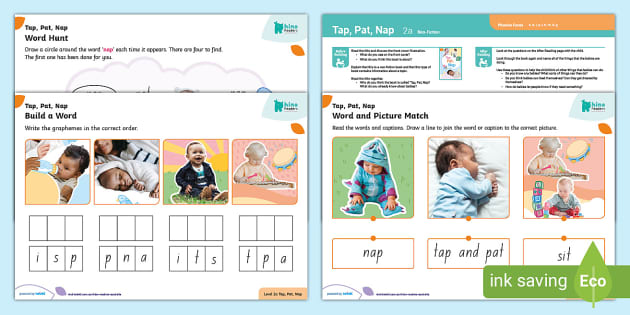 Level 2a Tap, Pat, Nap Guided Reading Pack - Twinkl