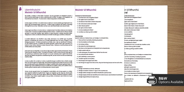 Muintir Uí Mhurchú - Léamhthuiscint (teacher made) Muintir Uí Mhurchú - Léamhthuiscint (teacher made)