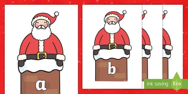 A-Z Alphabet on Santa (Teacher-Made) - Twinkl