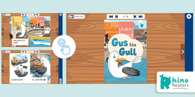 Level 2c Reading Book Gus the Gull | Rhino Readers | Twinkl