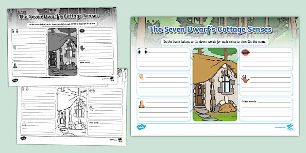 The Seven Dwarfs' Cottage Senses Mind Map (Teacher-Made)
