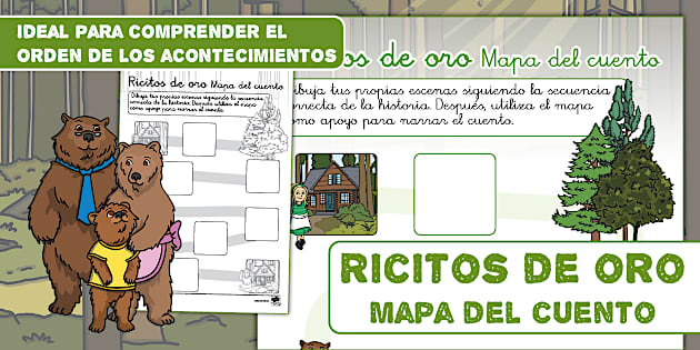 * NEW * Ficha de actividad: Mapa del cuento - Ricitos de oro