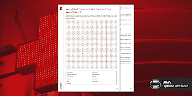 Red Cross Day Wordsearch