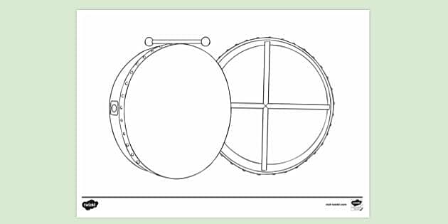 Bodhran Drum No Labels Colouring Sheet | Colouring Sheets