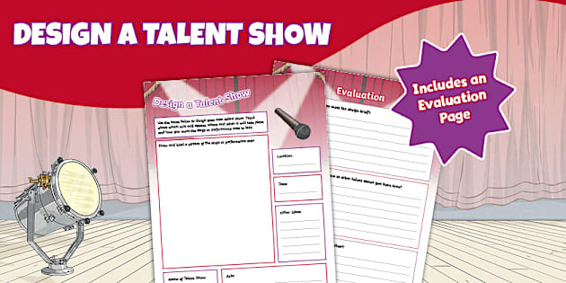 Design a Talent Show Worksheet - KS2