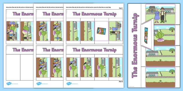 The Enormous Turnip Story Writing Flap Book (teacher made)