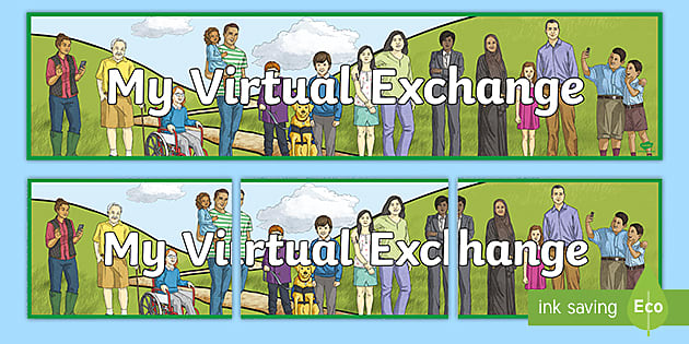 My Virtual Exchange Display Banner (teacher made) - Twinkl