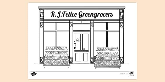 Greengrocer Shop Colouring | Colouring Sheets (teacher made)