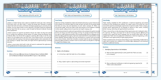Grade 9 Life Orientation: World of Work Case Studies