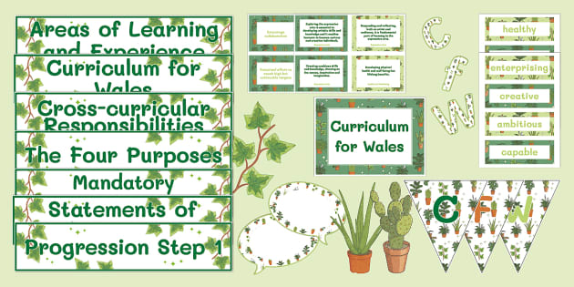 Curriculum for Wales Indoor Plant Themed Display Pack