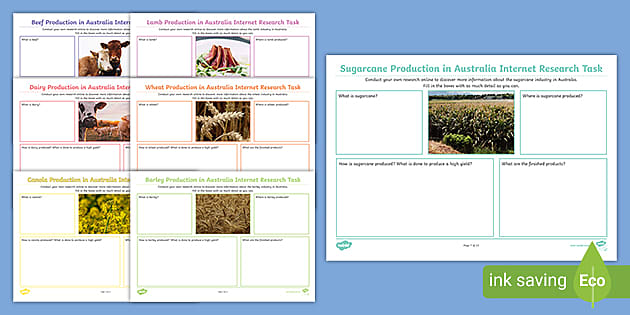 Food and Fibre Production Internet Research Task Worksheet