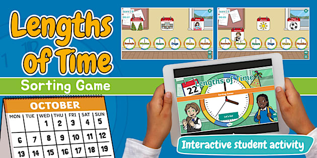 Foundation Phase GO Game: Sorting Game: Lengths of Time