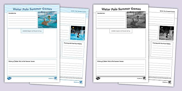 Water Polo Summer Games Non-Chronological Report Template
