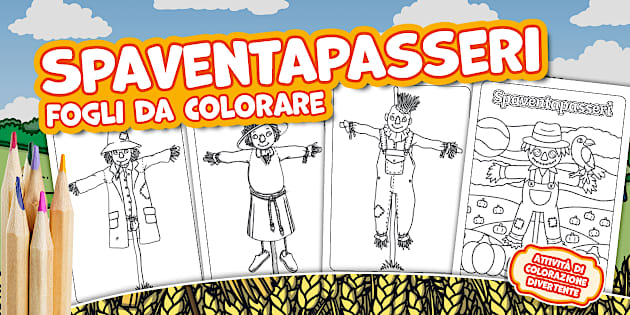 Fogli da colorare: Spaventapasseri - Twinkl Italia