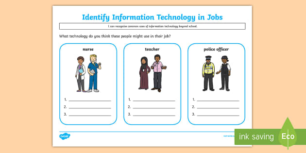 KS1 Identify Information Technology in Jobs Activity