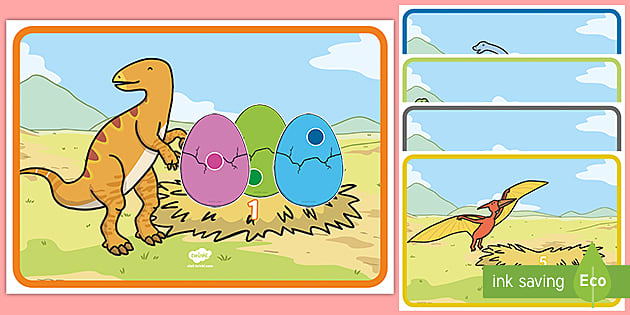 Dotty Dinosaurs Matching Numeral and Quantity Game - Twinkl