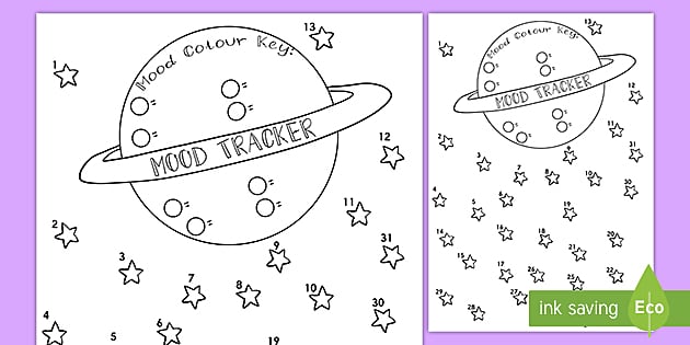 FREE! - Space-Themed Mood Tracker Bullet Journal Page