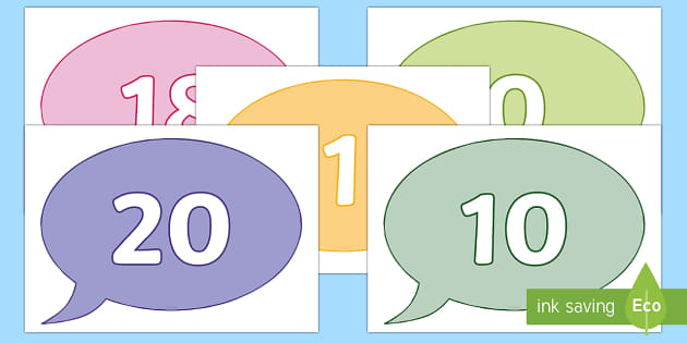 FREE! - Numbers 0-20 on Speech Bubbles (teacher made)