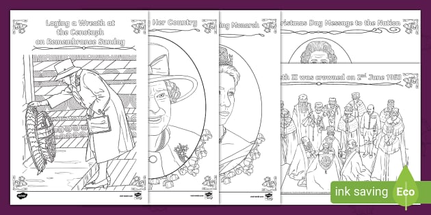 FREE! - KS2 Remembering Queen Elizabeth II Colouring Pages | Twinkl