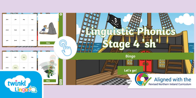 Linguistic Phonics Stage 4 'sh' Bingo Game (teacher made)