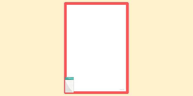 Simple Blank Sticker Packet Page Border | Page Borders