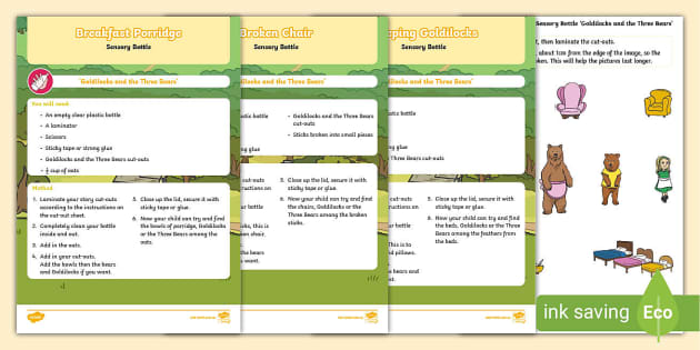 Goldilocks and the Three Bears Sensory Bottles - Twinkl