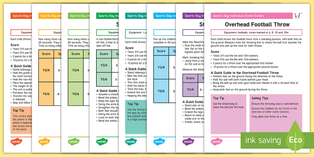 Sports Day Individual Events Guide (teacher made)
