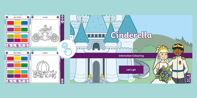 Cinderella Interactive Colouring (teacher made) - Twinkl