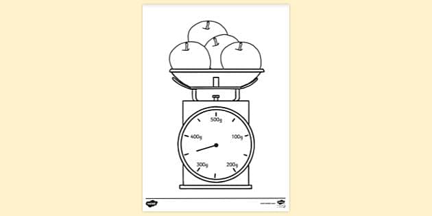FREE! - 4 Apples on Set of Scales Colouring Sheet Colouring | Colouring ...