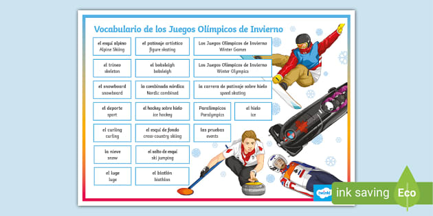 Winter Olympics Word Mat Spanish (teacher made) - Twinkl
