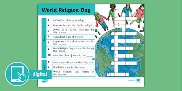 World Religions Crossword | World Religion Day | Twinkl USA