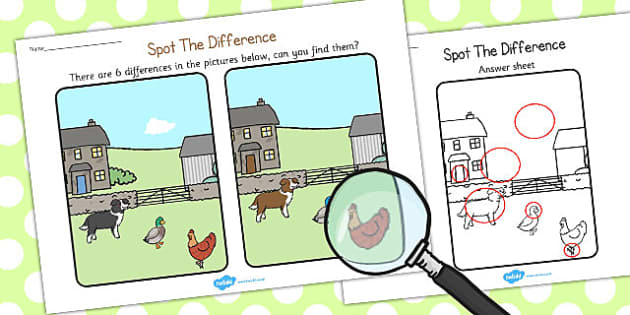 Little Red Hen Spot the Difference Activity - Twinkl