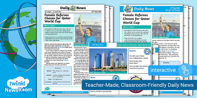 Female Refs at World Cup Football Reading Comprehension KS2