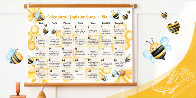 Calendarul faptelor bune Mai – Planșă Galeria de artă